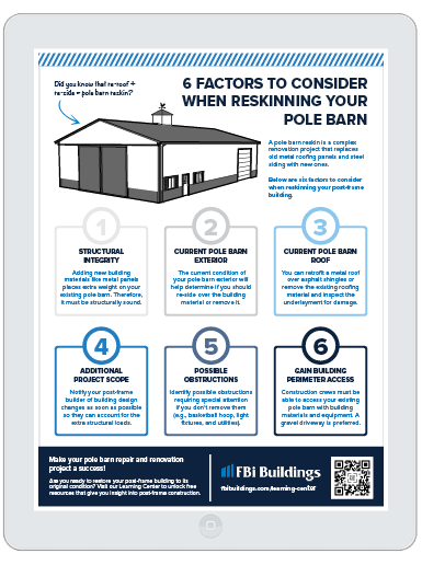 Pole Barn Reskin Checklist | FBi Buildings